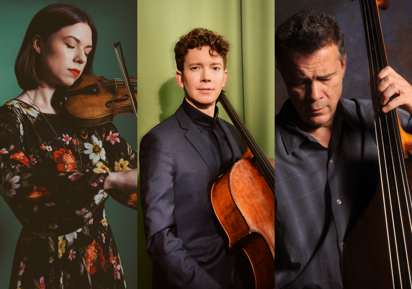 Edgar Meyer (double bass), Tessa Lark (violin), Joshua Roman (cello ...